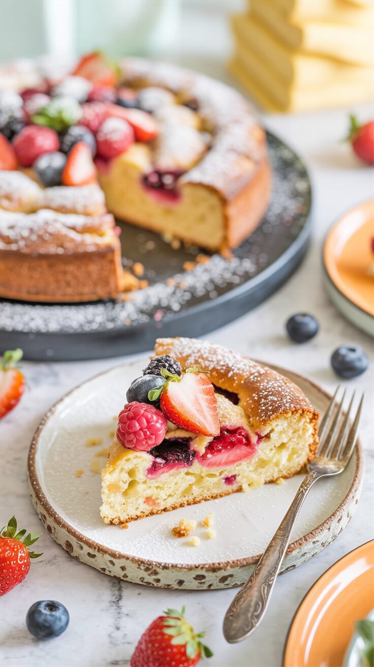 Easy Mixed Berry Cake Recipe • HomeFoodBlog